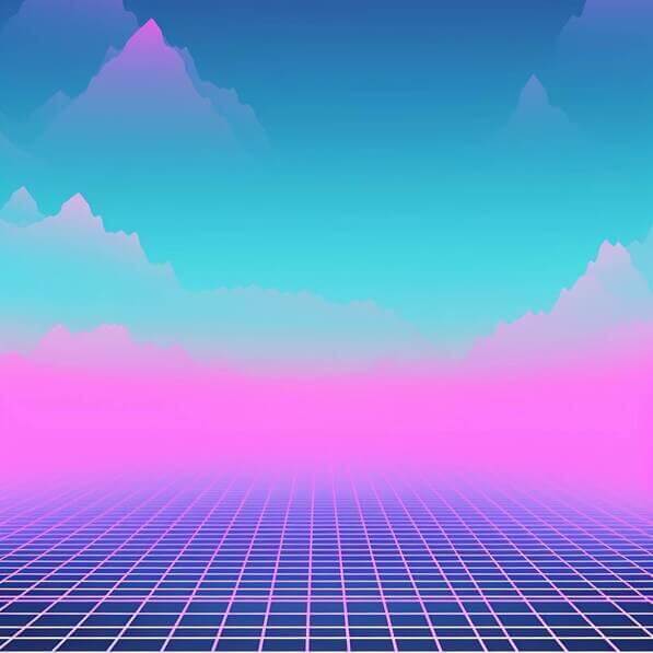 Download 80s Retro Gradient Background with Mountains and Clouds ...