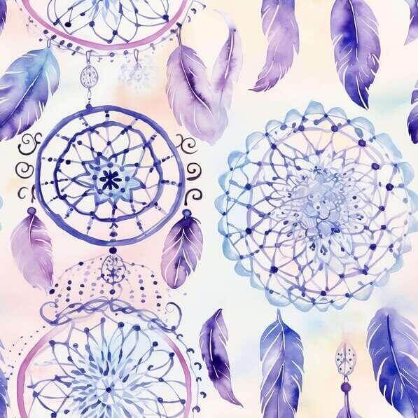 Download Blue and Purple Dream Catcher Seamless Pattern Patterns Online ...