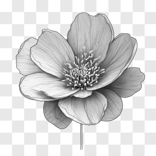 Download Black and White Amethyst Flower Drawing Sketches Online ...