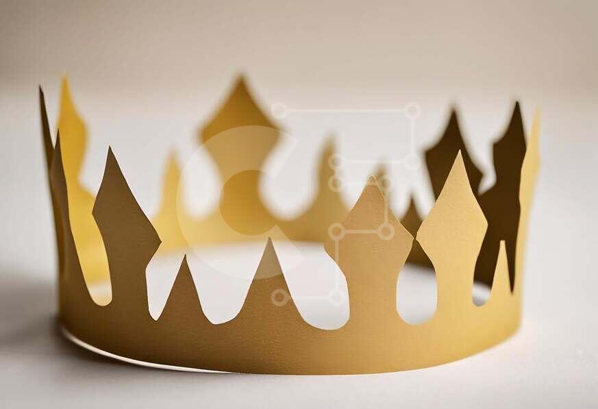 Elegant Gold Paper Crown Decoration stock photo | Creative Fabrica