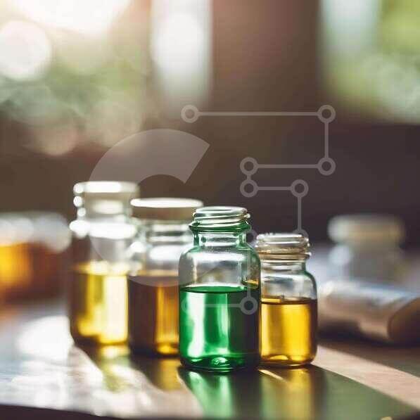 Colorful Glass Jars for Storing Medicinal Products stock photo ...