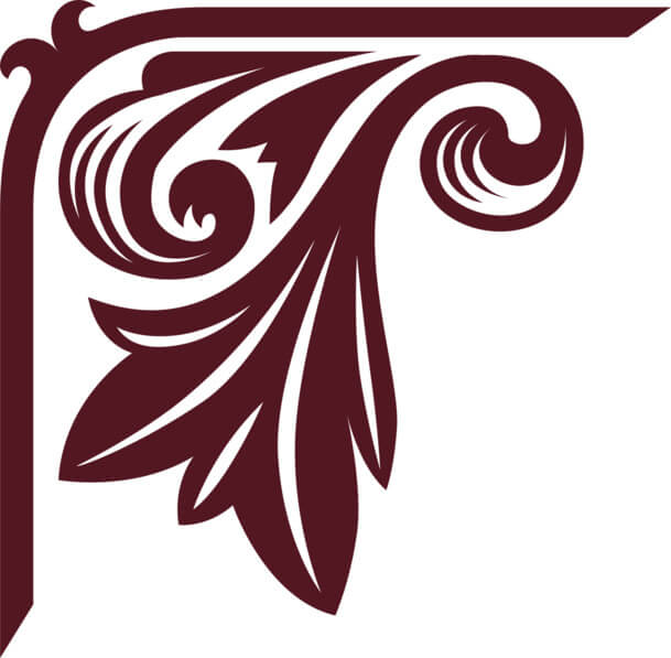 Download Ornate Burgundy Corner Bracket on White Background Borders ...