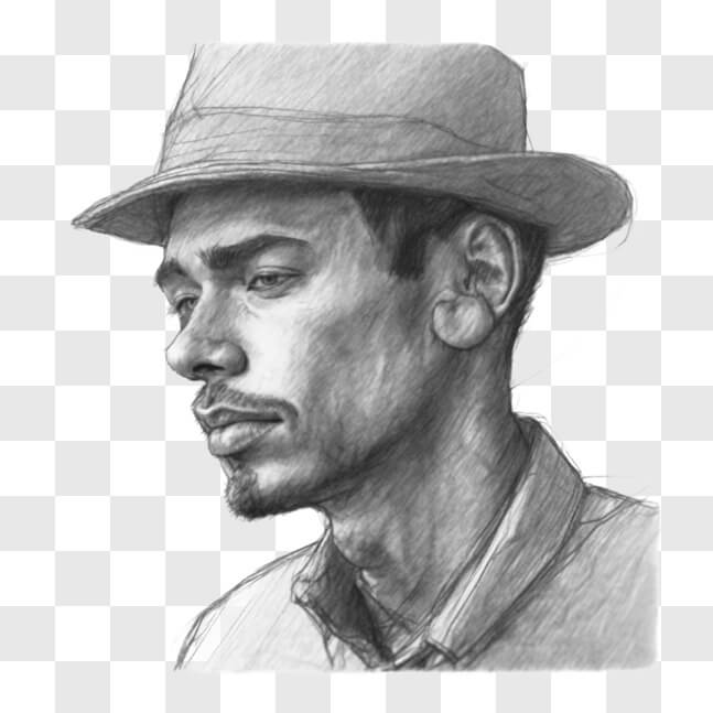 Download Realistic Portrait Drawing of Older Man in Contemplation ...