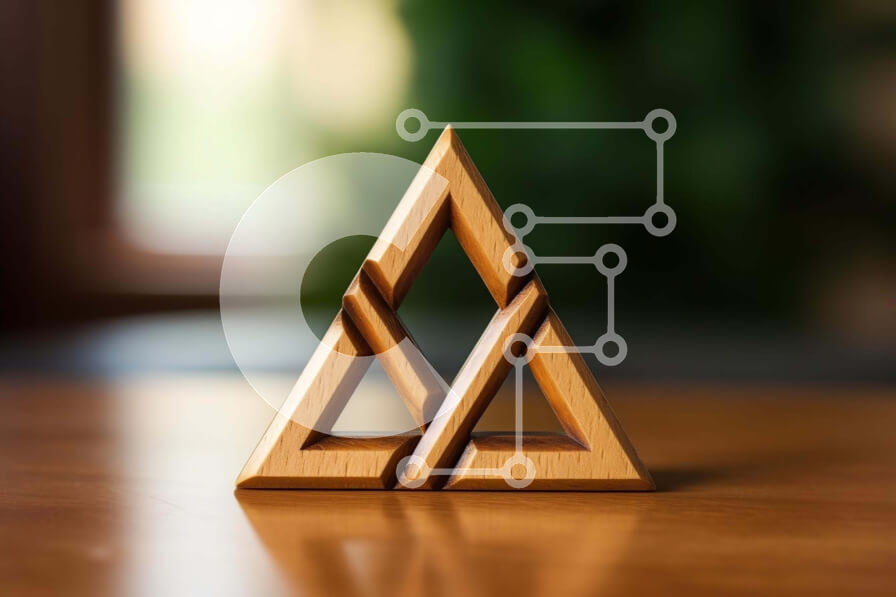 Download Wooden Triangle Puzzle on Table Stockphotos Online - Creative ...