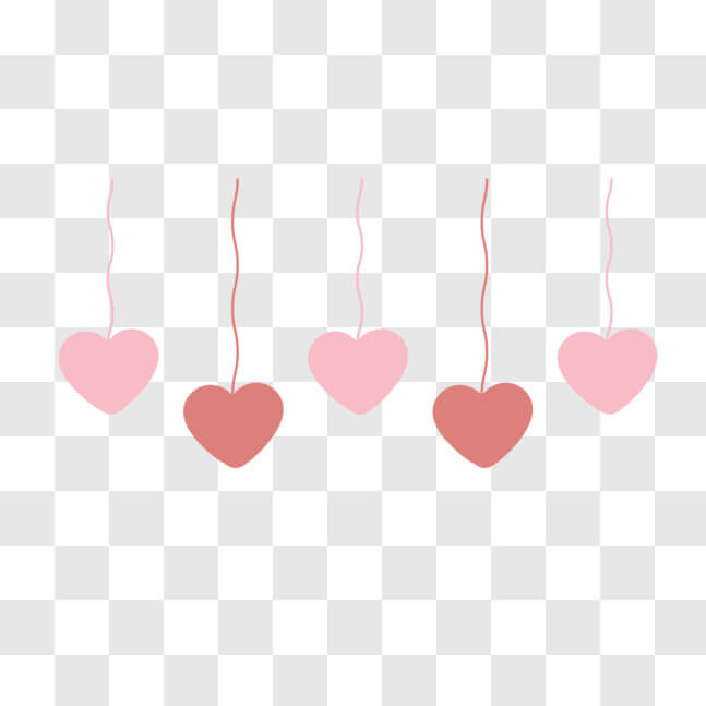 Download Group of Pink Hearts Hanging for Valentine's Day PNGs Online ...