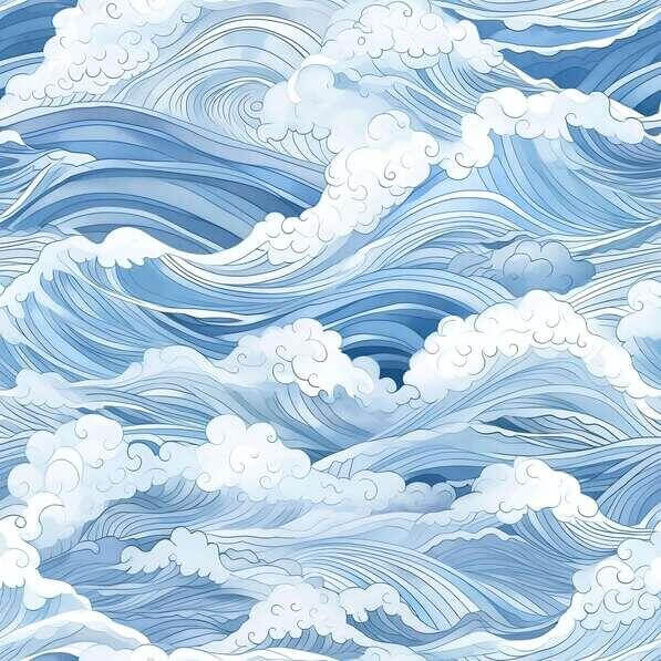 Download Seamless Blue and White Ocean Waves Pattern Patterns Online ...