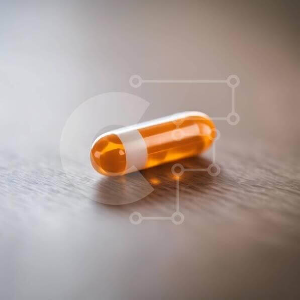 Medical Pill Capsule on Wooden Table stock photo | Creative Fabrica