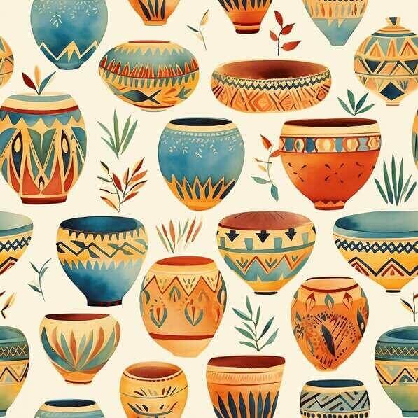 Download Colorful Ceramic Pot Seamless Pattern Patterns Online ...