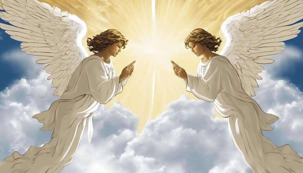 Download Two Angels in the Sky with Outstretched Wings Backgrounds ...