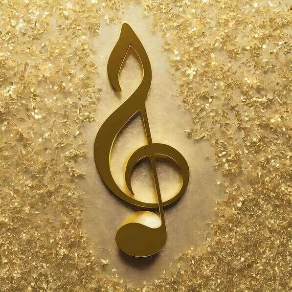 Download Gold Treble Clef Symbol on Glittery Background Backgrounds ...