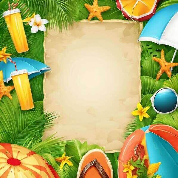 Download Tropical Beach Background with Paper and Beach Items ...