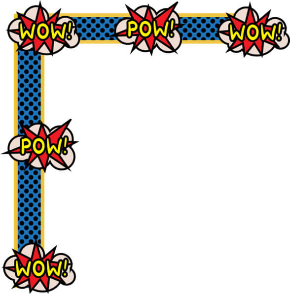 Baixe Borda de História em Quadrinhos Colorida com 'Wow' e 'Pow ...
