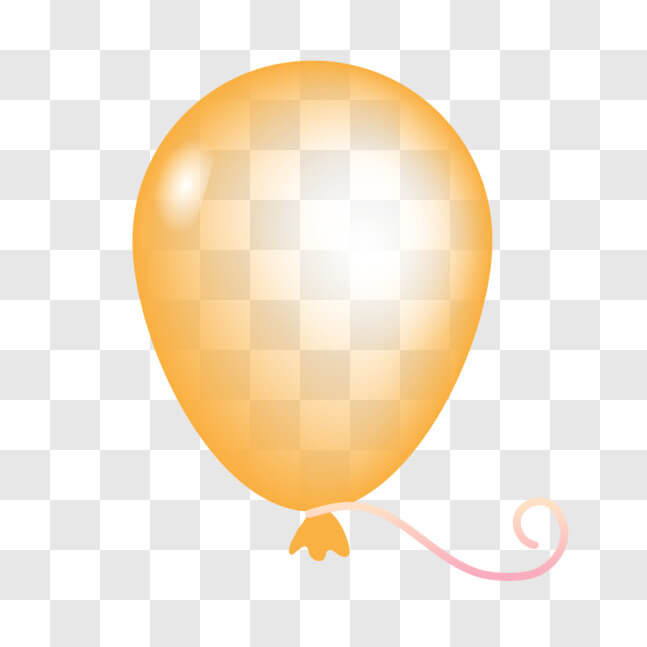 Download Orange Balloon with Pink String Floating in the Air PNGs ...