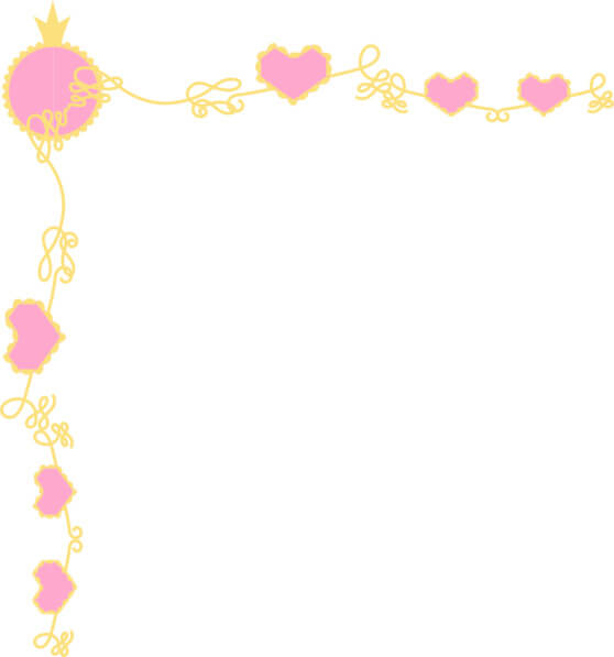 Download Pink and Gold Hearts Border with Crown Borders & Corners ...