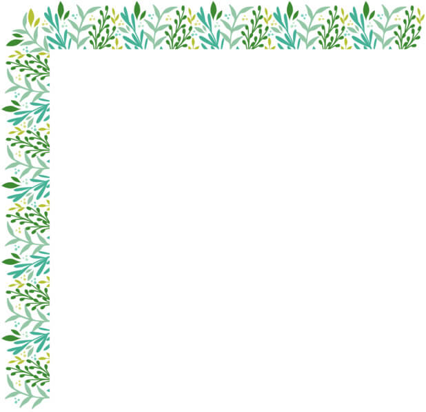 Download Square Frame with Green Leaves and Flowers Borders & Corners ...