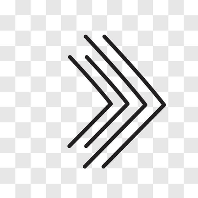 Download Black and White Arrow Symbol with Three Lines PNGs Online ...
