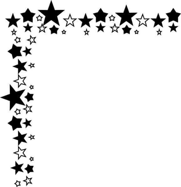 Download Black and White Star-Shaped Frame with Stars Borders & Corners ...