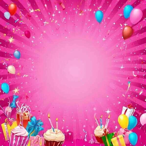 Download Pink Birthday Background with Balloons, Cupcakes, and Gifts ...