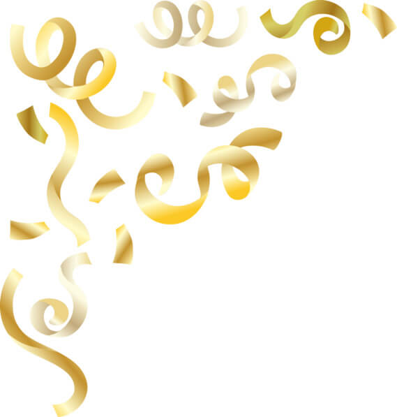 Download Gold Confetti Streamers Falling from the Sky Borders & Corners ...