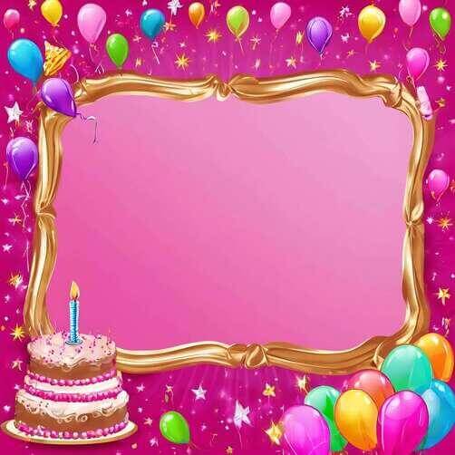 Download Elegant Pink Frame with Balloons and Gifts for Birthday Parties Backgrounds Online ...
