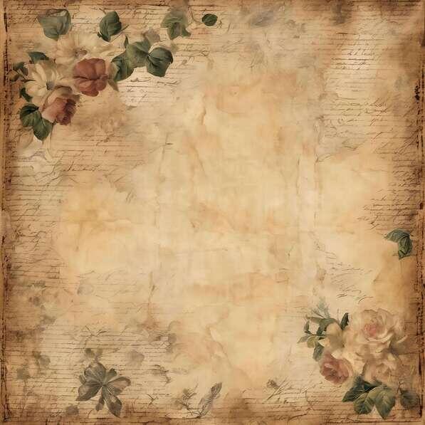 Download Vintage Floral Paper Background with Handwritten Text ...