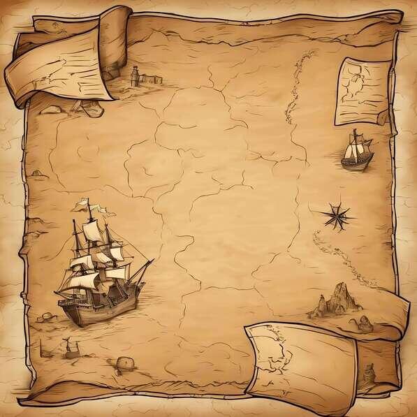 Download Old Parchment Map with Pirate Ship and Ships Backgrounds ...