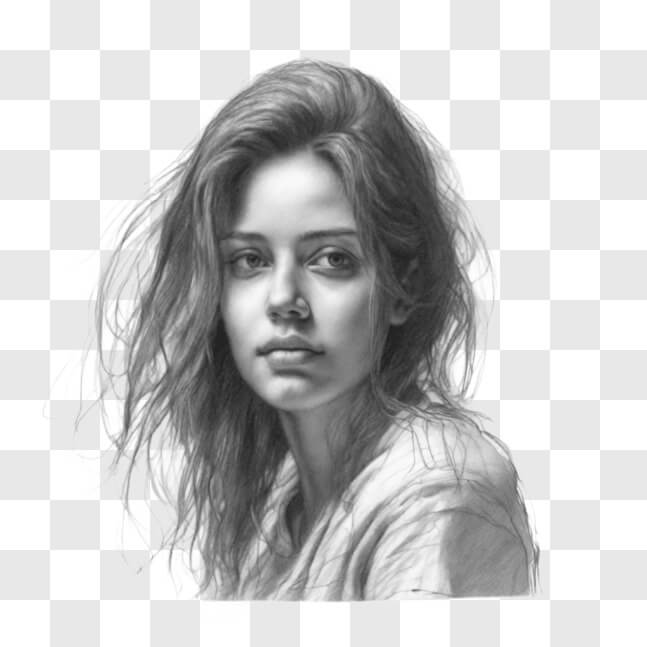 Download Impressionistic Graphite Pencil Drawing of Woman's Face ...