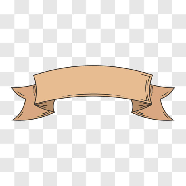 Download Cartoon-Style Brown Ribbon on White Background PNGs Online ...