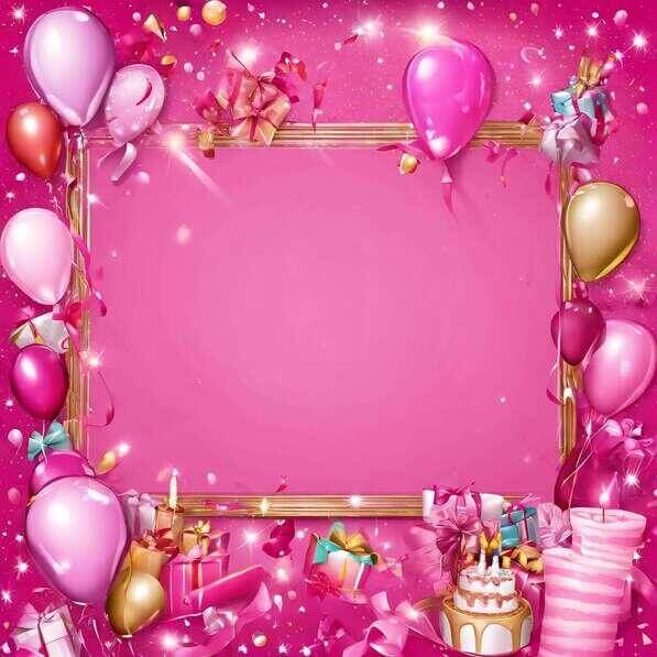Download Pink Frame with Balloons and Gifts for Birthday Parties and ...