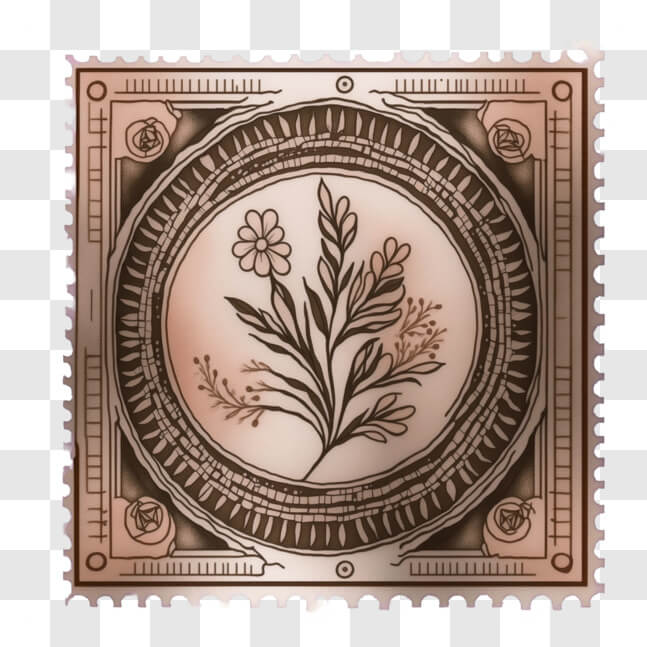 Download Vintage Postage Stamp with Flower Design PNGs Online ... Download Vintage Postage Stamp with Flower Design PNGs Online ...