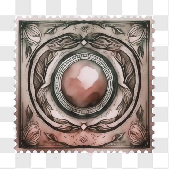 Download Nature-Inspired Ornate Postage Stamp with Leaves PNGs Online ...