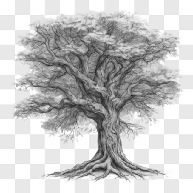 Download Old Tree Drawing - Black and White Sketches Online - Creative ...
