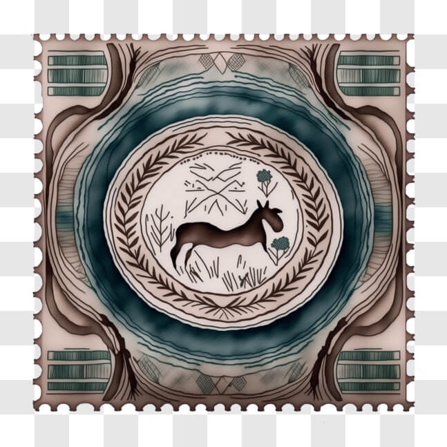 Download Animal Postage Stamp with Leaves and Symbol PNGs Online ...