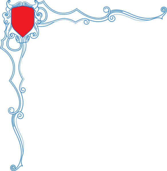 Download Ornate Shield on Blue and Red Border Frame Borders & Corners ...