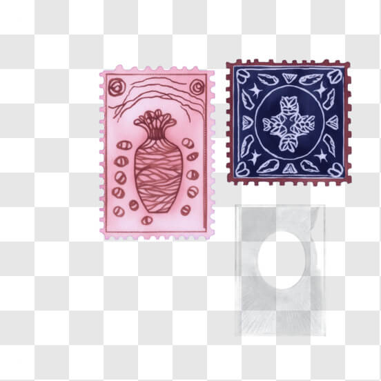 Download Assorted Postage Stamps with Ornate Designs PNGs Online ...