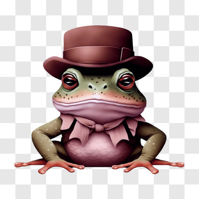 Download Elegant Frog with Top Hat and Bow Tie PNGs Online - Creative ...
