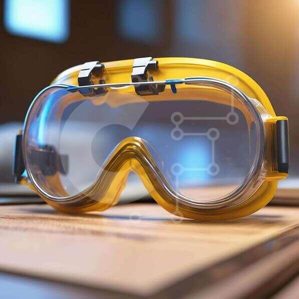 Protective Eyewear on Book for Workplace Safety stock photo | Creative ...