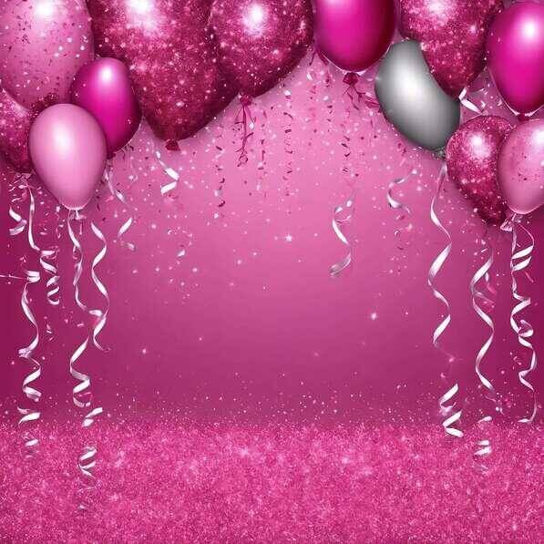 Download Pink and Silver Celebration Background with Balloons and ...
