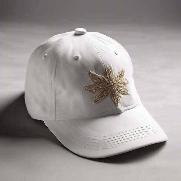 Download White Baseball Cap with Cannabis Leaf Embroidery Mockups ...