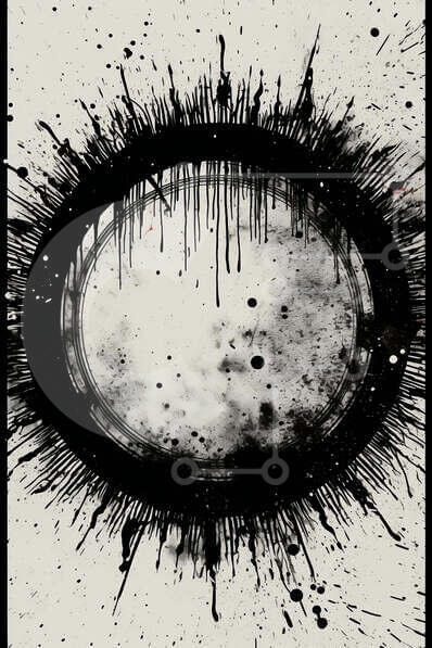 Abstract Circle with Paint Splatters and Text stock photo | Creative ...