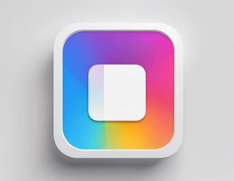 Download Colorful App Icon in White Square Shape Mockups Online ...