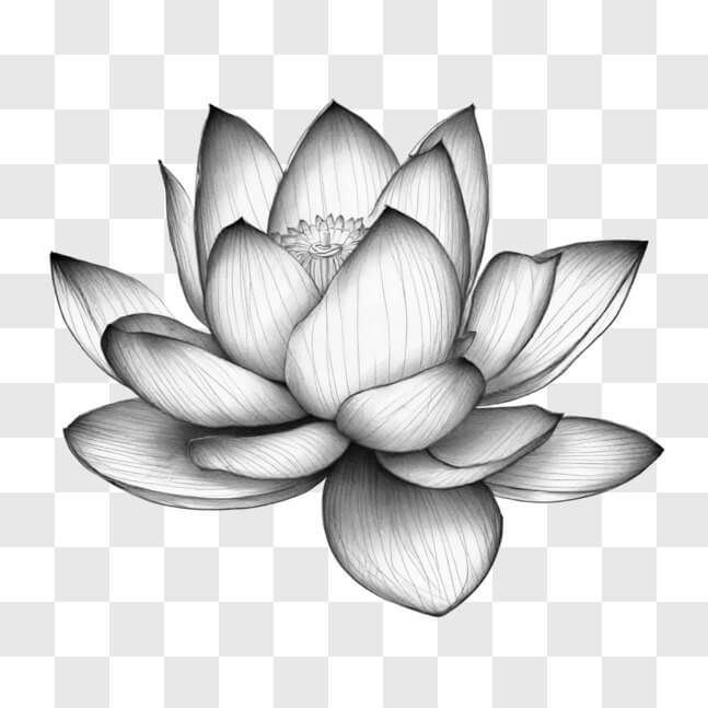 Download Black and White Lotus Flower Drawing - Art Project Sketches ...