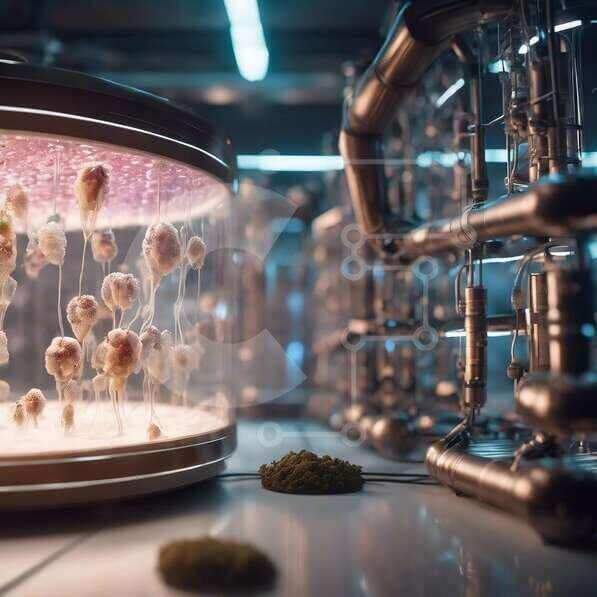 Glass Container with Organisms in Scientific Research Facility stock ...