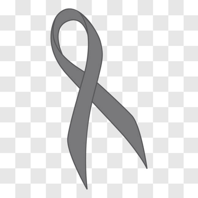 Download Gray Ribbon for Cancer Awareness PNGs Online - Creative Fabrica