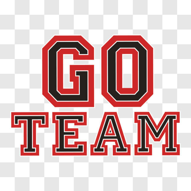 Download Red and Black 'Go Team' Design PNGs Online - Creative Fabrica