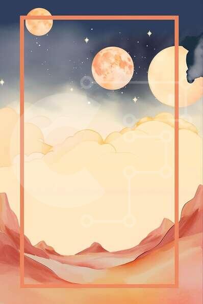 Space Art Frame with Moons and Planets stock photo | Creative Fabrica
