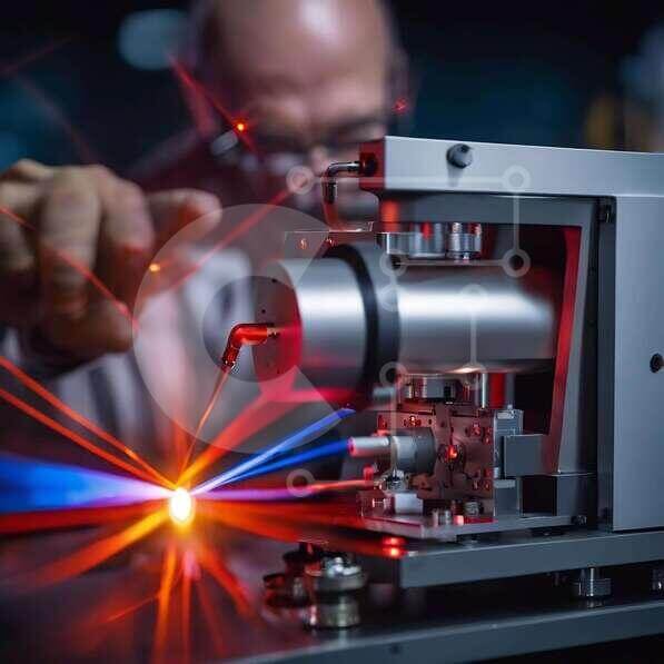 Industrial Laser Machine Work stock photo | Creative Fabrica