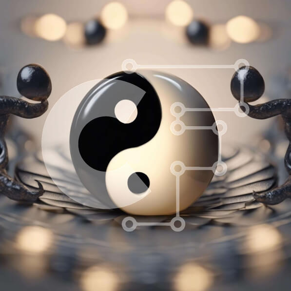 Download Black and White Yin-Yang Symbol with Ornamented Circle ...