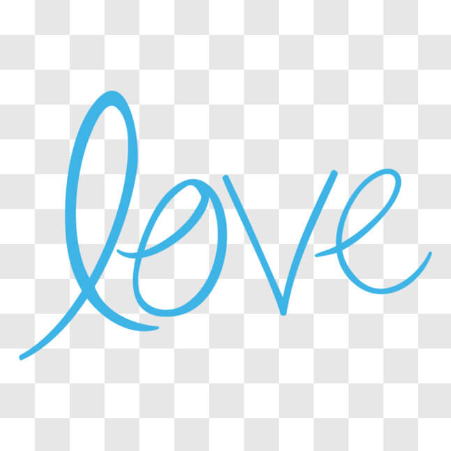 Download Love written in blue cursive surrounded by hearts PNGs Online ...