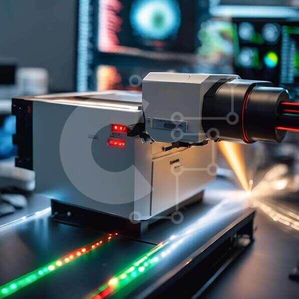 Laser Machine in Operation for Research stock photo | Creative Fabrica
